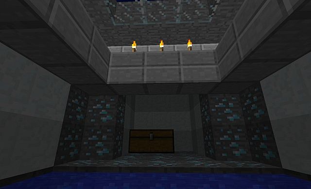 Diamond Indoor Pool with Secret Treasure Room Minecraft Map