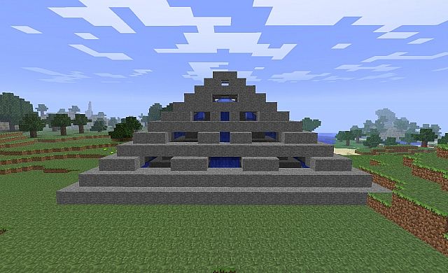 Double Pyramid with internal water fountain Minecraft Map