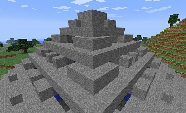 Double Pyramid with internal water fountain Minecraft Map
