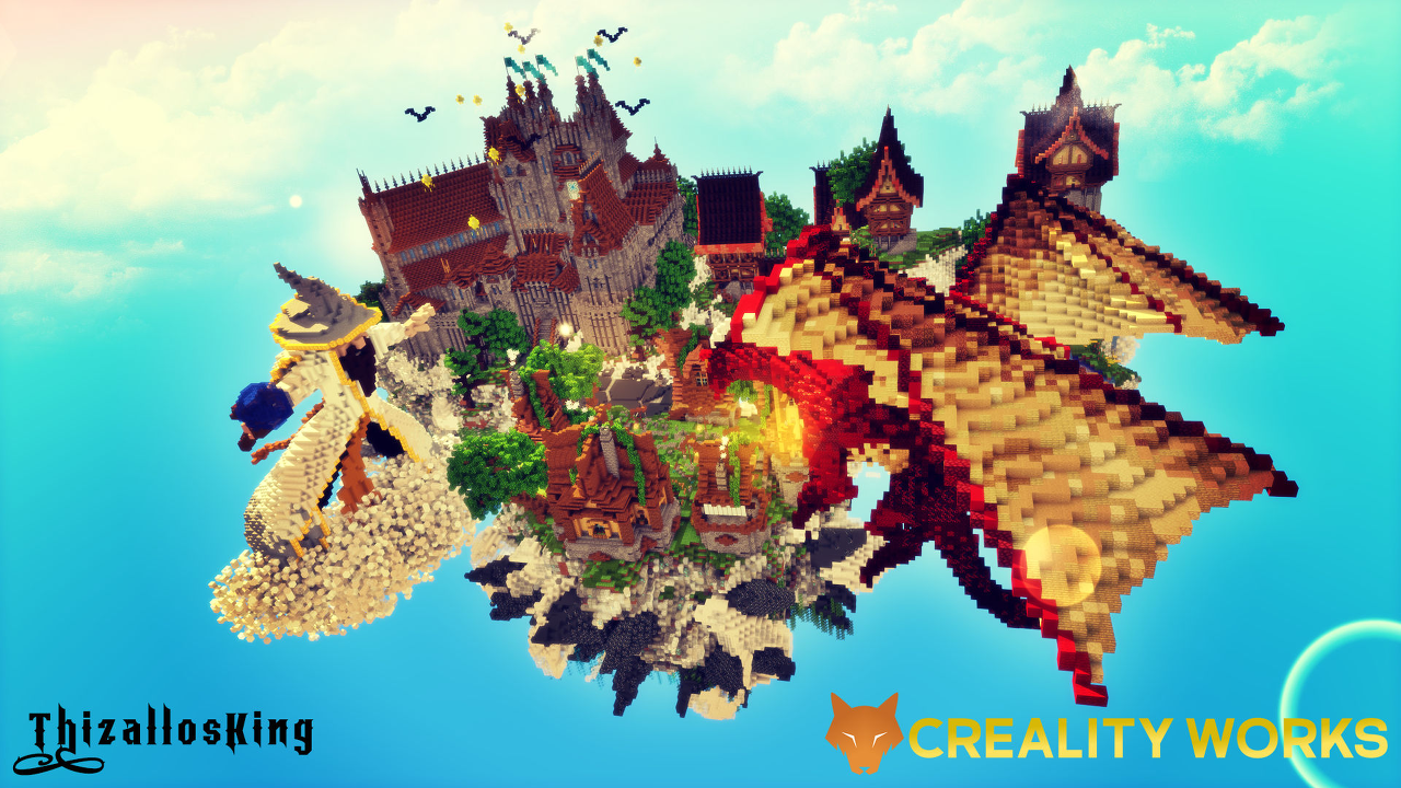 Skyblock Fantasy medieval Minecraft Map