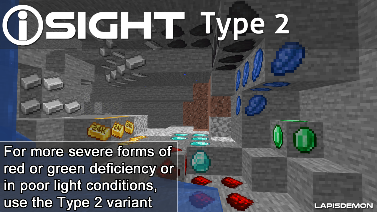 iSIGHT Red Green Color Blindness Texture Pack Addon Type 1 | [1.16.x ...