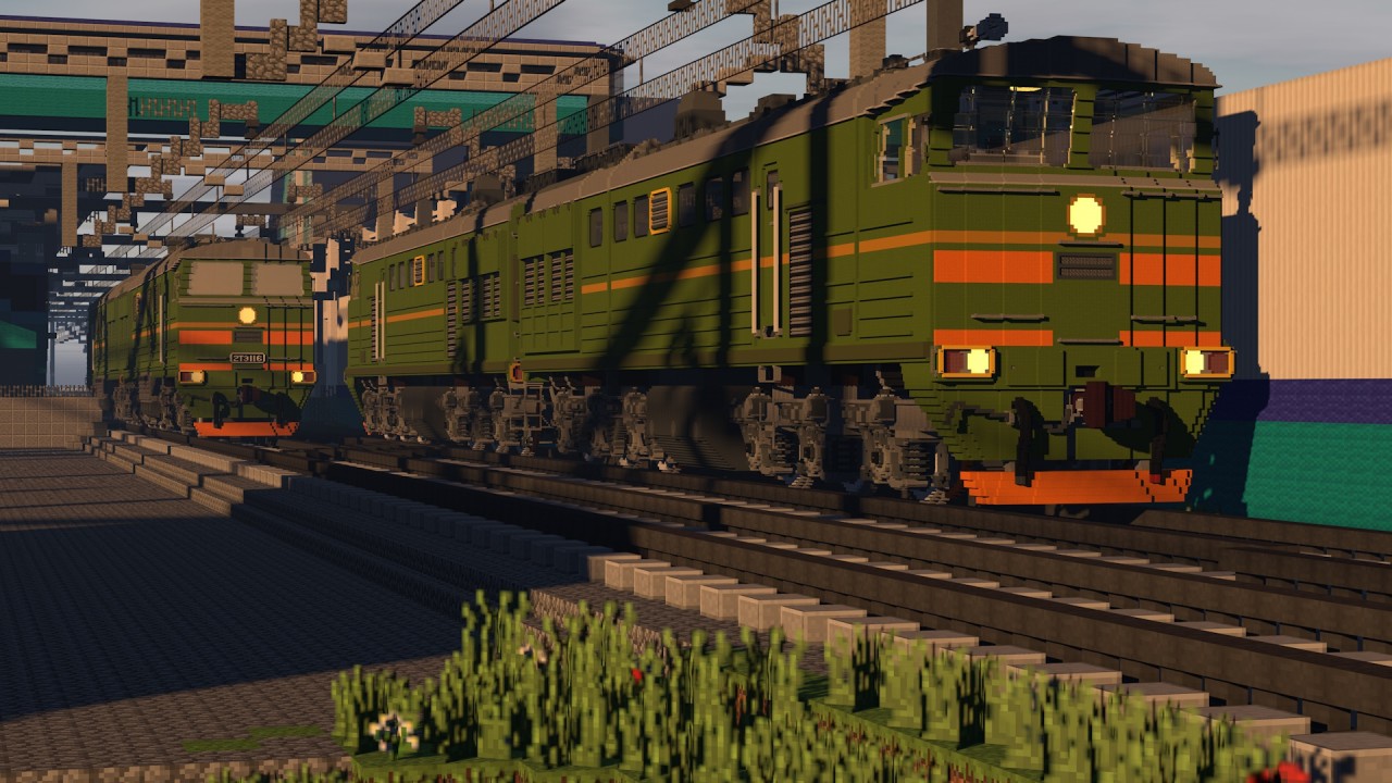 Russian trains in Minecraft: 2TE116 and 2TE10u Minecraft Map