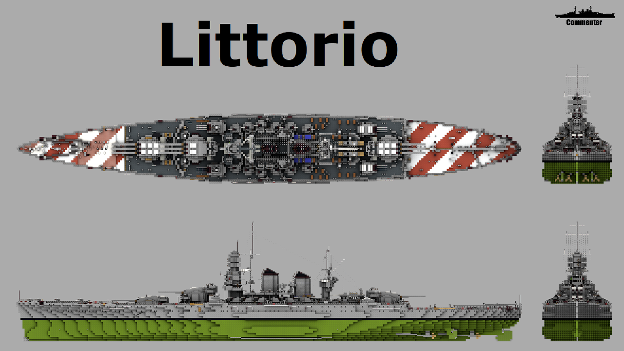 RN Littorio 1:1 Scale Minecraft Map