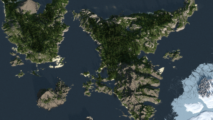 Continent in the ocean with islands - 10000x10000 Minecraft Map