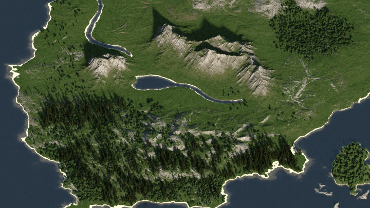 Continent in the ocean with islands - 10000x10000 Minecraft Map