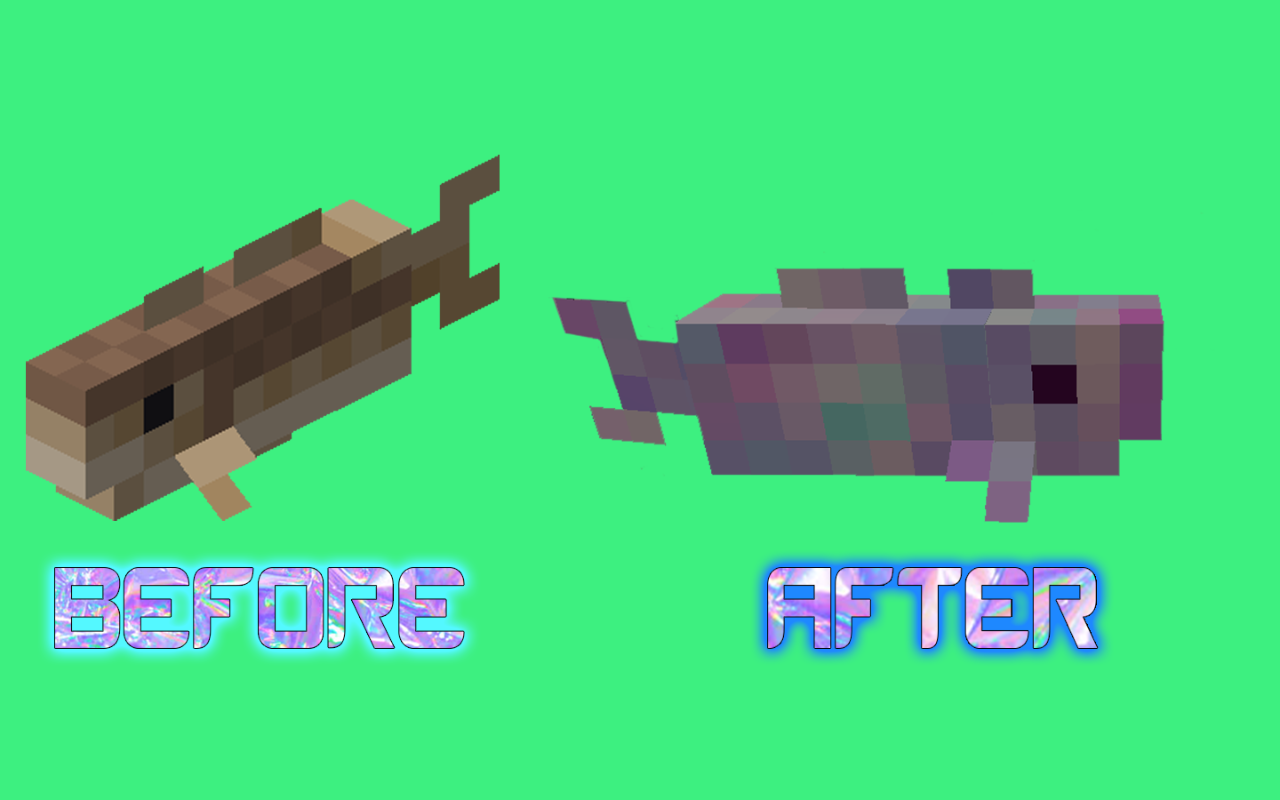 Colourful Cod Fish bedrock Minecraft Texture Pack