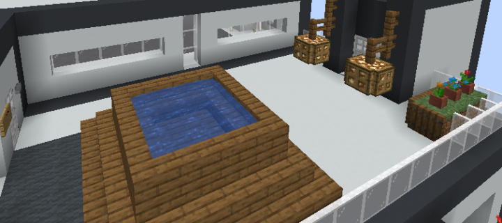 modern house with small operational fitness room Minecraft Map