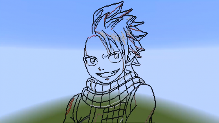 NATSU DRAGNEEL Pixel Art [FAIRY TAIL] Minecraft Map
