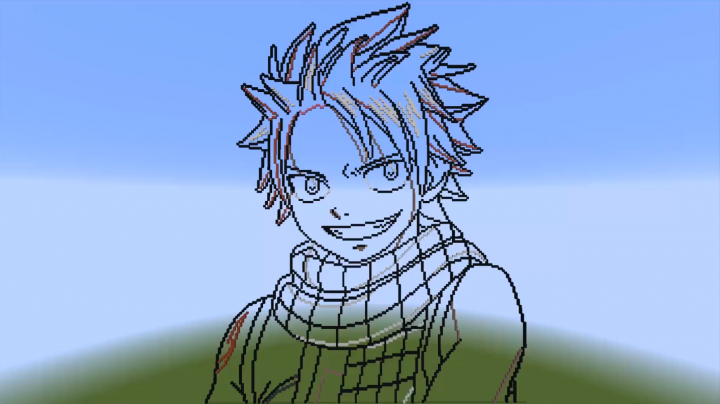 NATSU DRAGNEEL Pixel Art [FAIRY TAIL] Minecraft Map