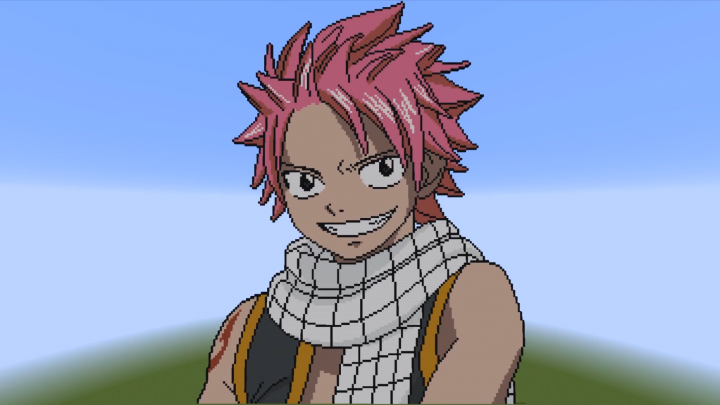 NATSU DRAGNEEL Pixel Art [FAIRY TAIL] Minecraft Map