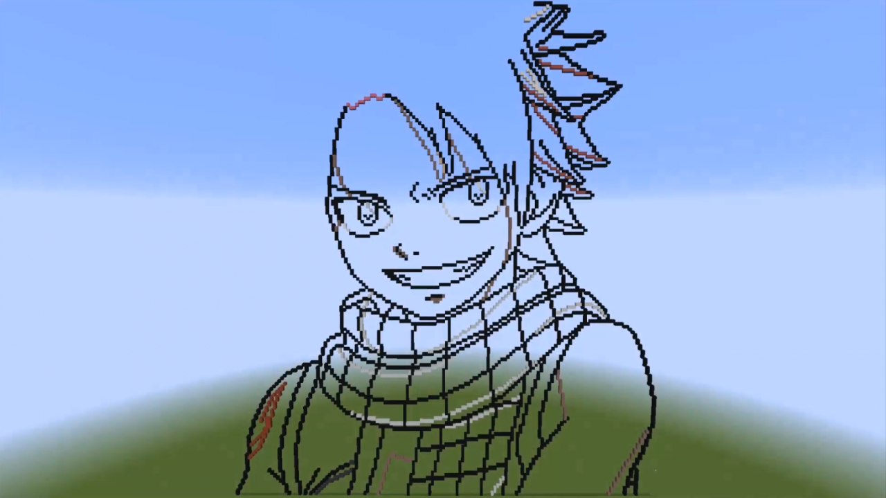NATSU DRAGNEEL Pixel Art [FAIRY TAIL] Minecraft Map