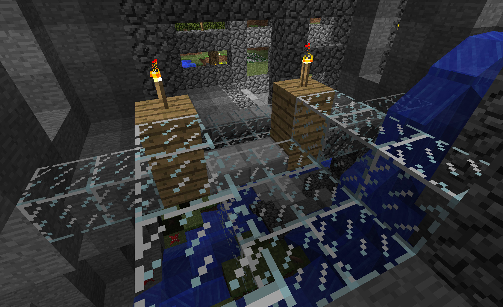 Controlled Underground Waterfall Minecraft Map